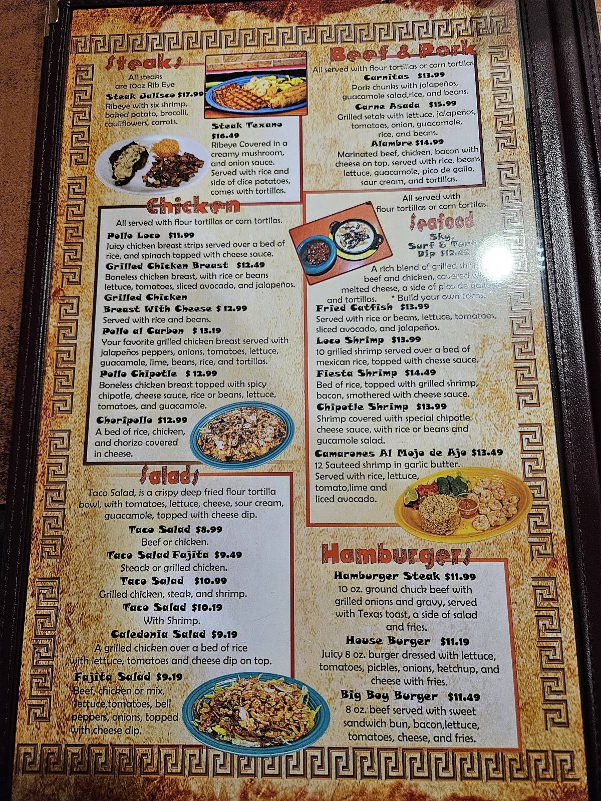 Menu at Mi Toro of Caledonia restaurant, Caledonia