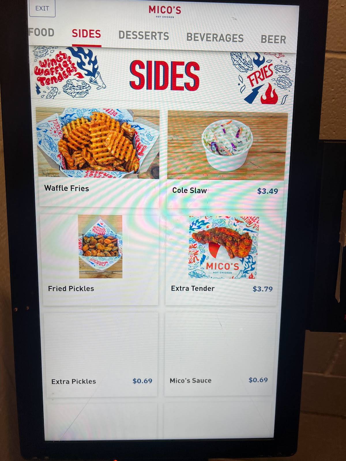 Menu at Mico's Hot Chicken restaurant, Houston, N Durham Dr