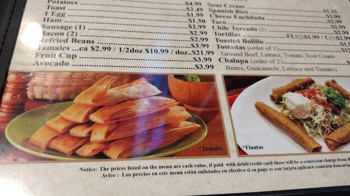 Menu at Garely's Mexican Restaurant Midland, Midland