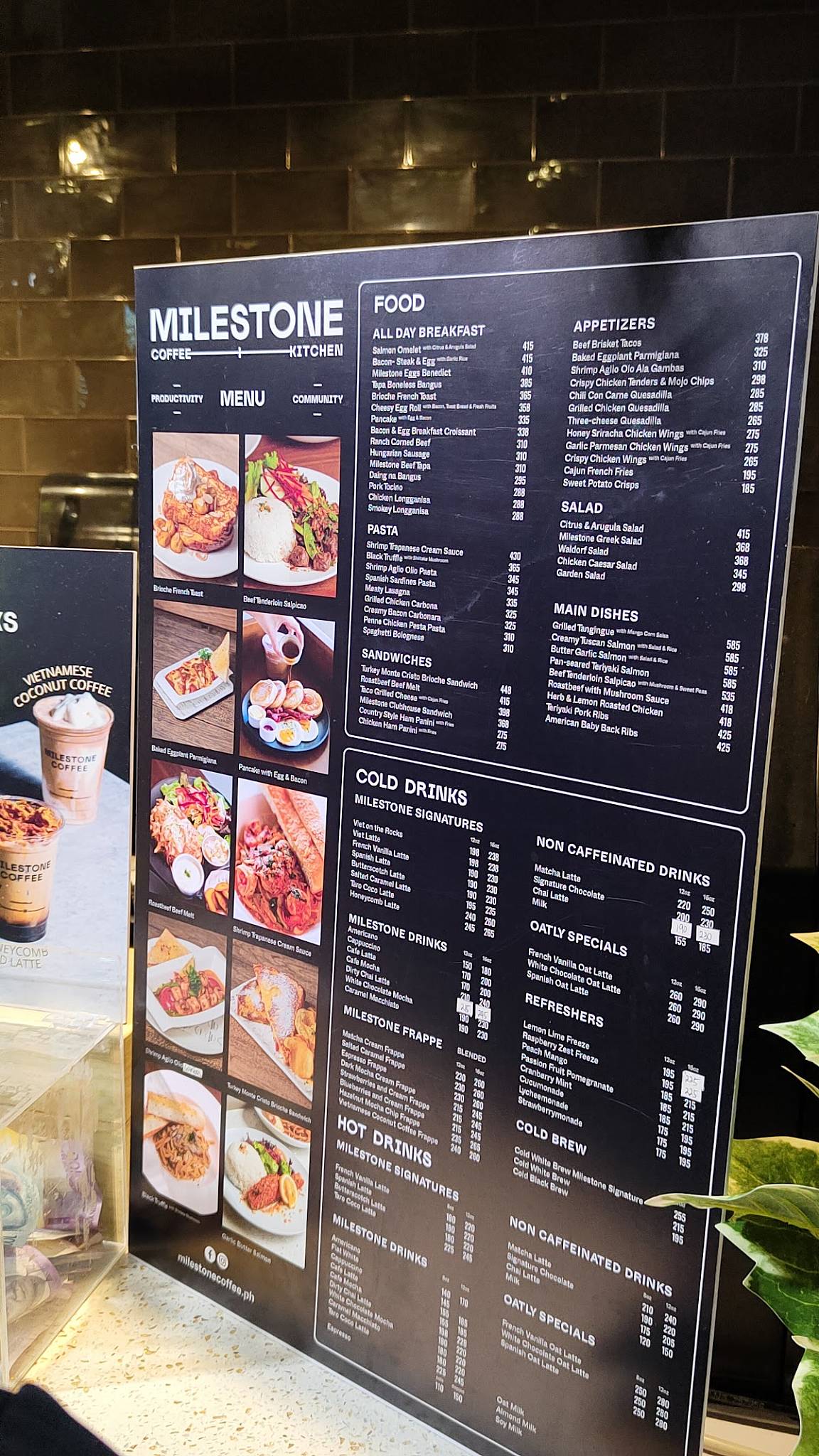 Menu at Milestone Coffee + Kitchen Uptown cafe, Cagayan de Oro