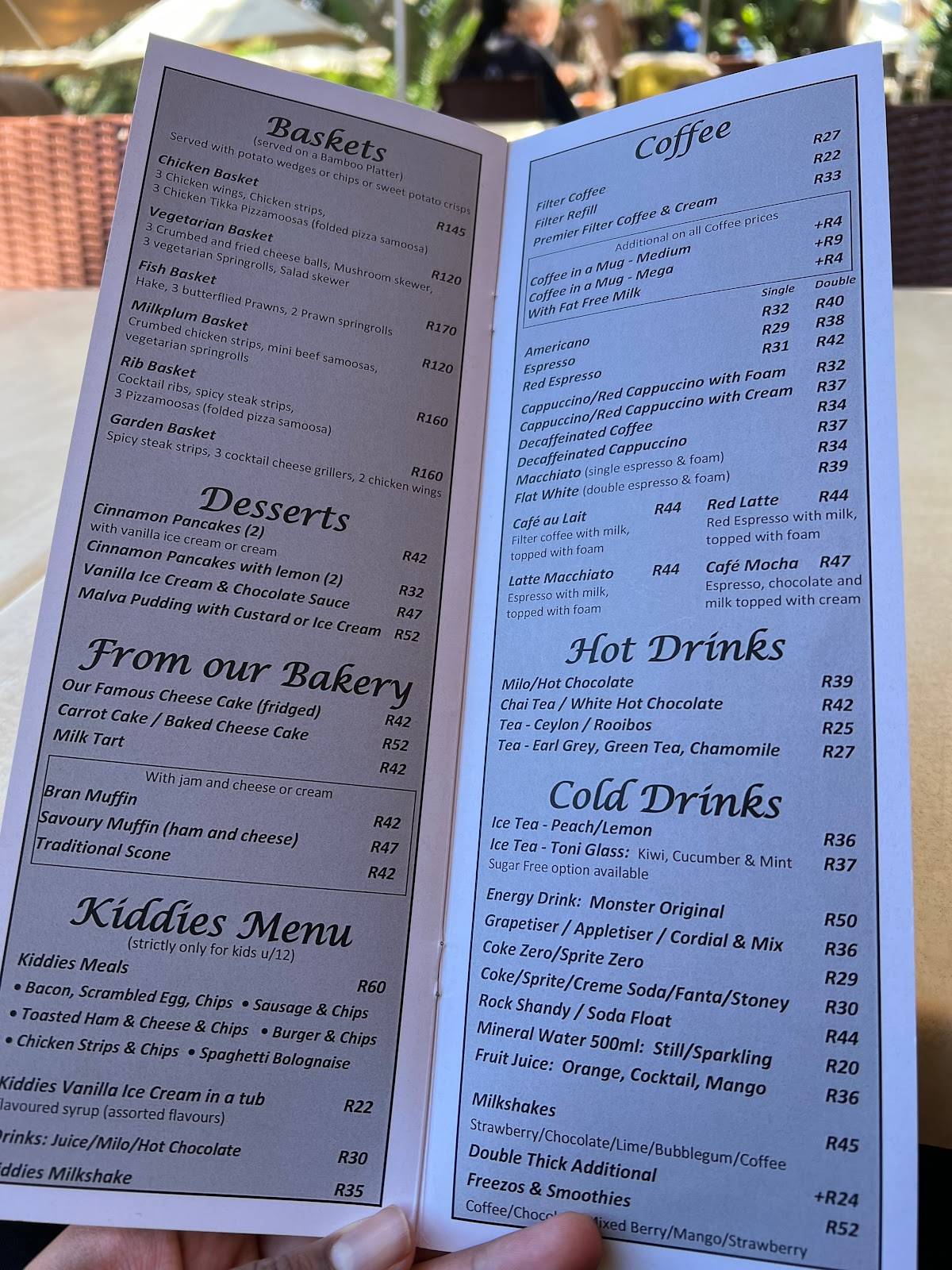 Menu at Milkplum Cafe, Pretoria, 2 Cussonia Ave