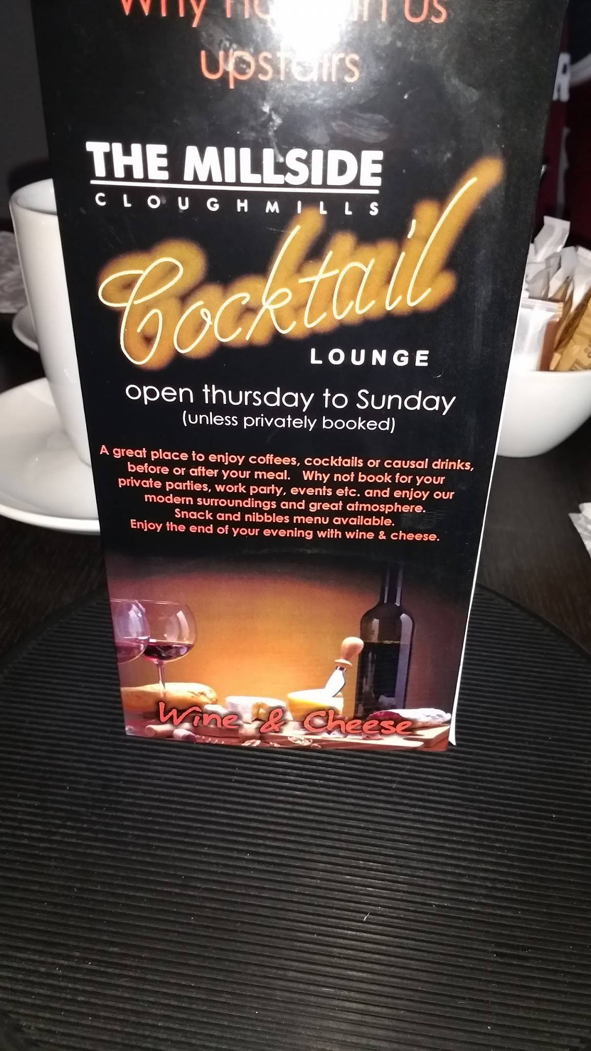 Menu at Millside Restaurant, Cloughmills