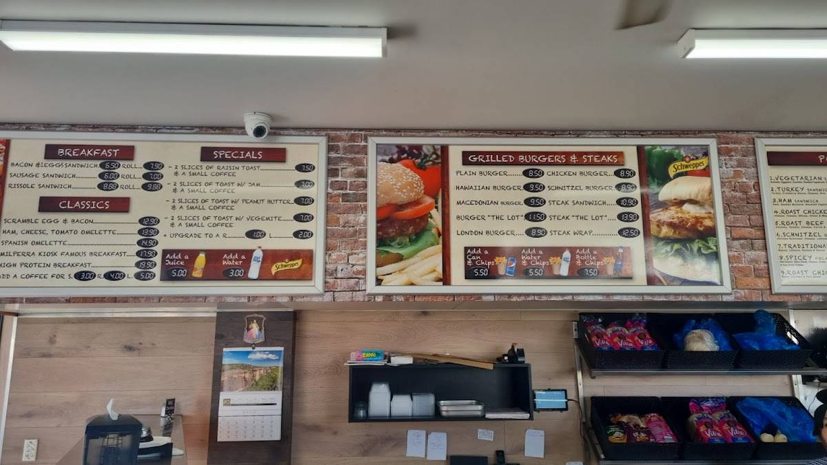 Menu at Milperra Kiosk Gourmet Foods fast food, Milperra