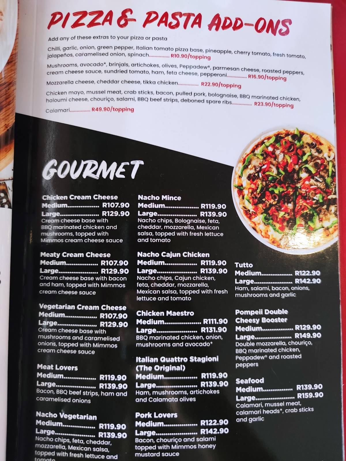Menu at Mimmos Centurion restaurant, Centurion, 4