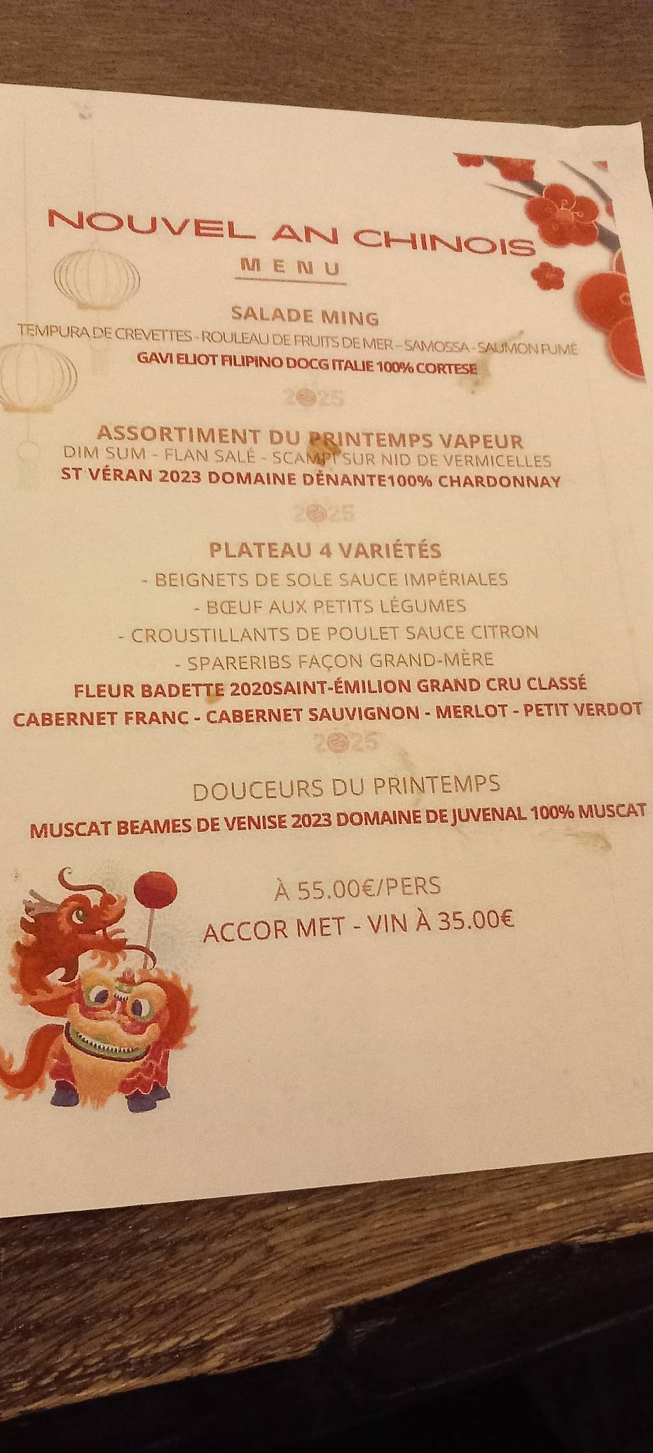 Menu au Ming Dynasty, Tournai