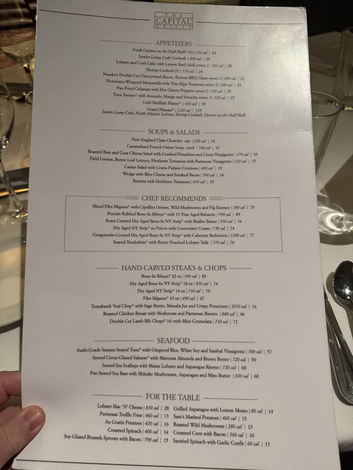 Menu at The Capital Grille pub & bar, Minneapolis