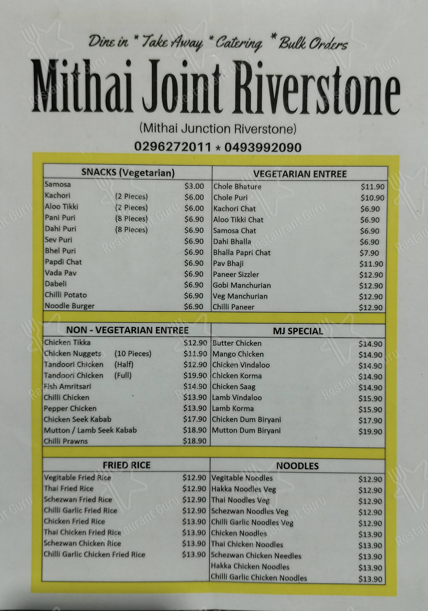 Menu at Mithai Joint Riverstone (Mithai Junction Riverstone) restaurant ...