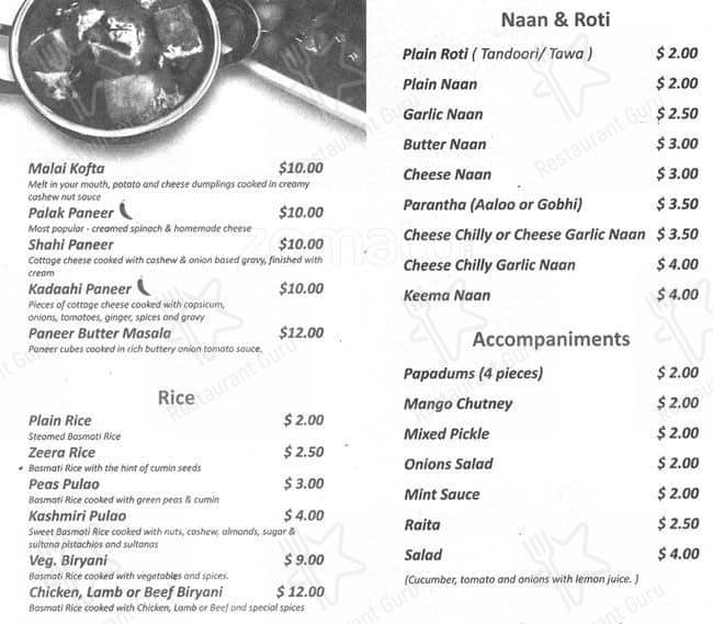 Menu at Country Spice mitran Da Dhaba restaurant, Plympton