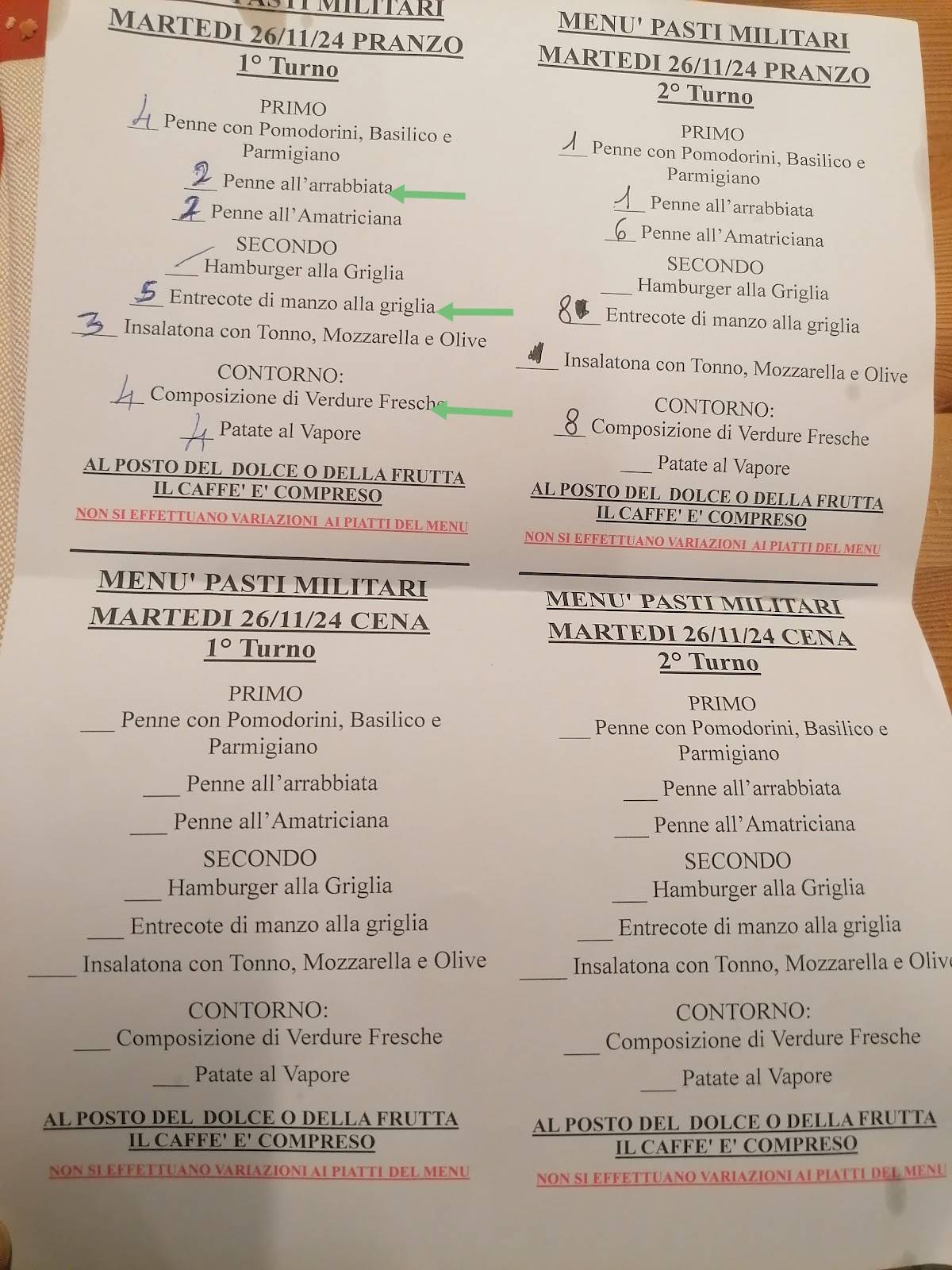 Menu da Mocambo pizzeria, Goito