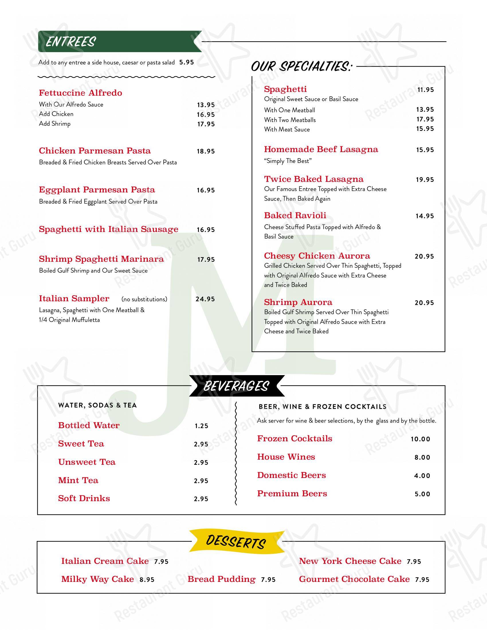 Menu at Monjunis Cafe - Youree Dr, Shreveport, Youree Dr