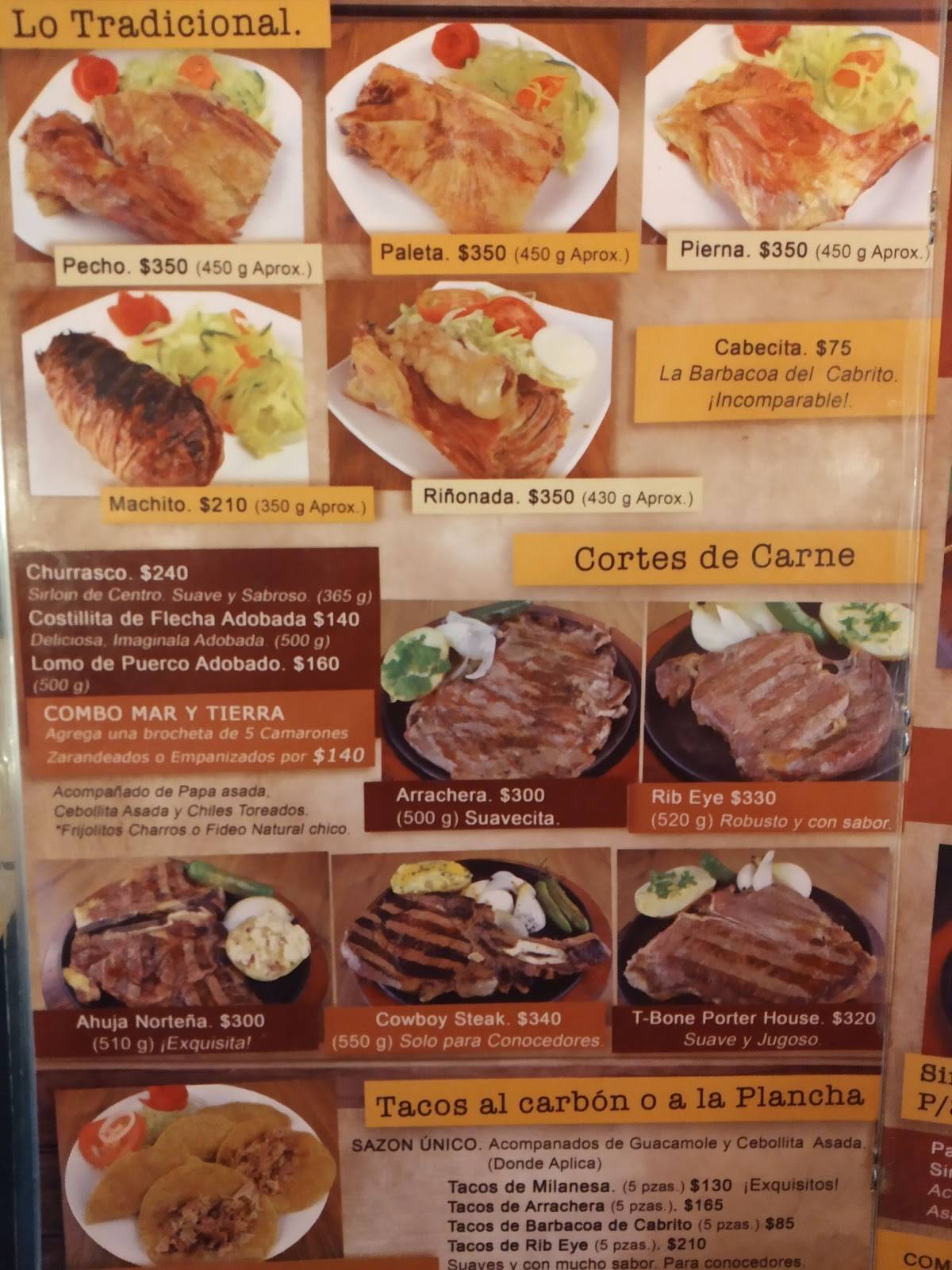 Menu at Restaurant los Cabritos Alameda, Monterrey, C. Aramberri ...