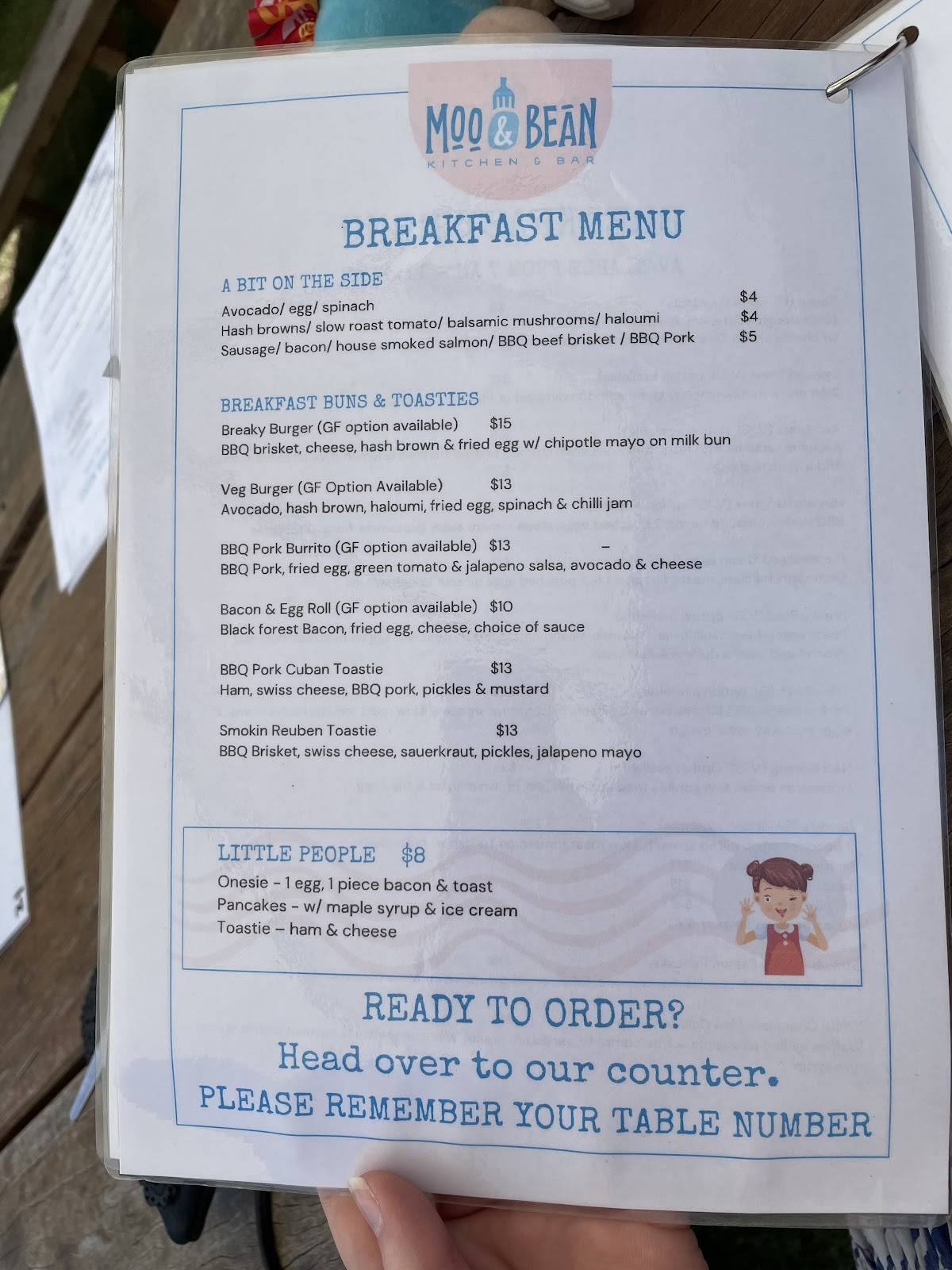 Menu at Moo and Bean Kitchen & Bar, North Haven