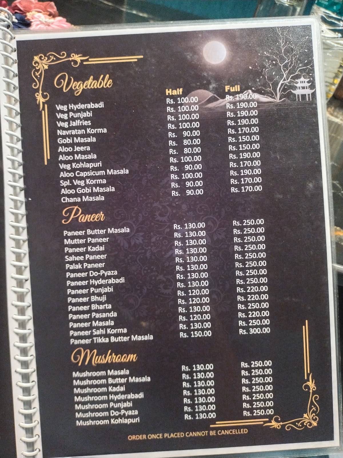Menu at Moonlight Premium (Cafe & Restaurant), Cuttack