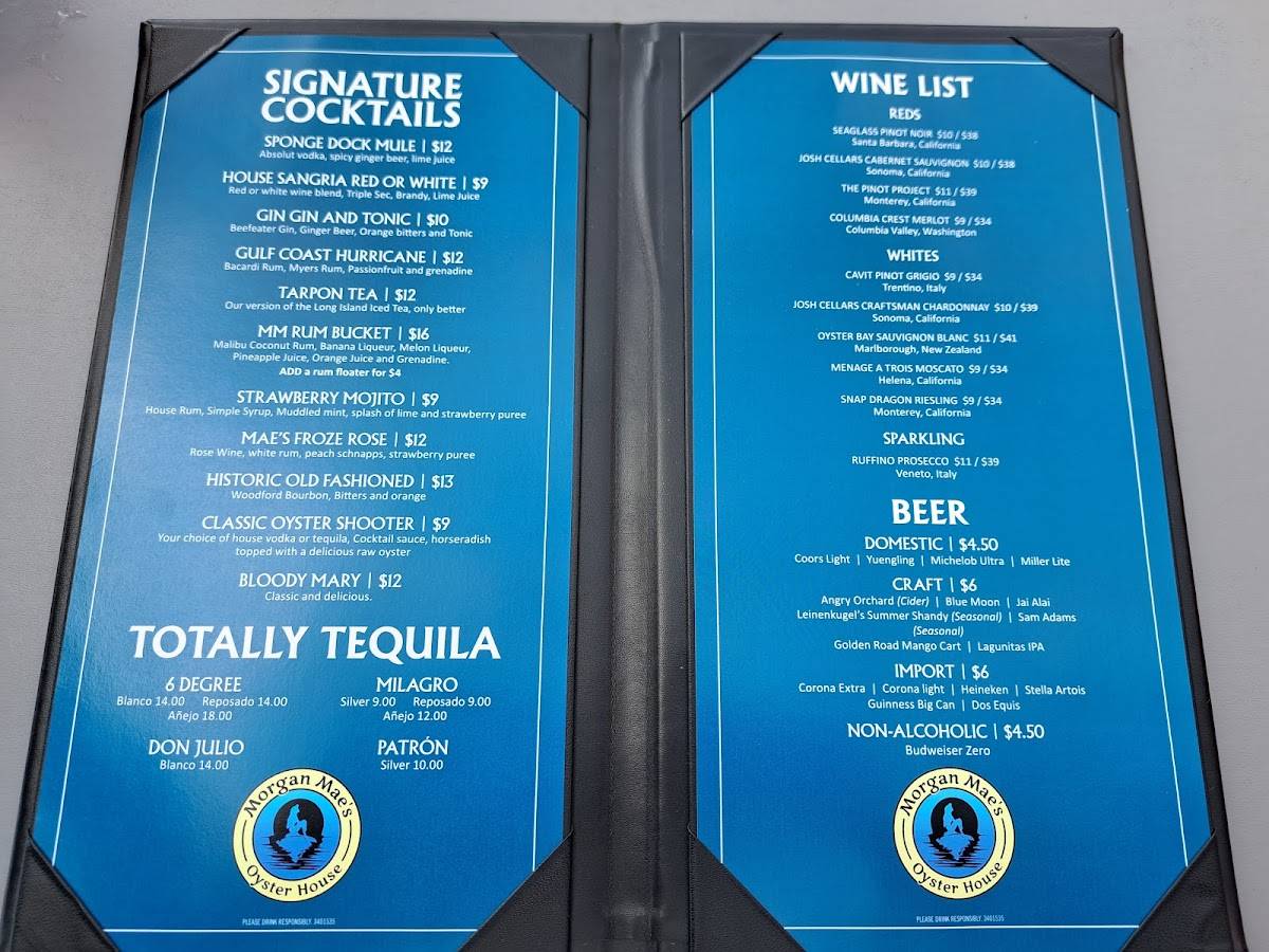 Menu at Hidden Anchor Tiki Bar & Grill, Tarpon Springs