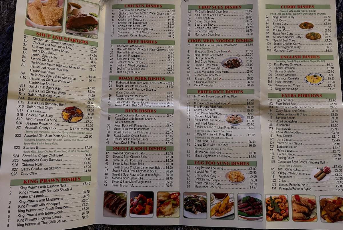 Menu at Mr Chef fast food, Albrighton, 62B High St
