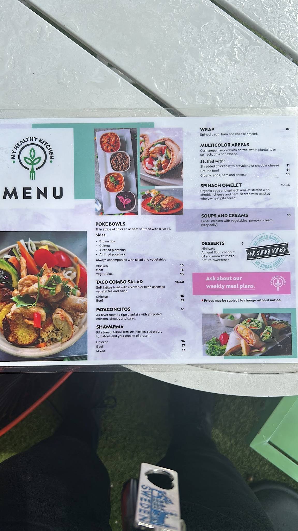 Carta del restaurante My Healthy Kitchen, Orlando