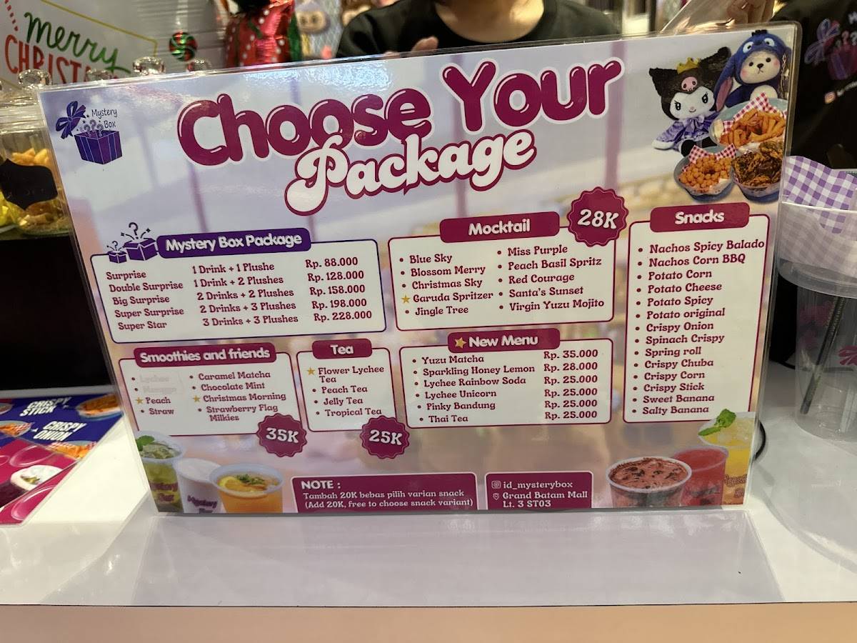 Menu at Mystery Box Batam, Batam