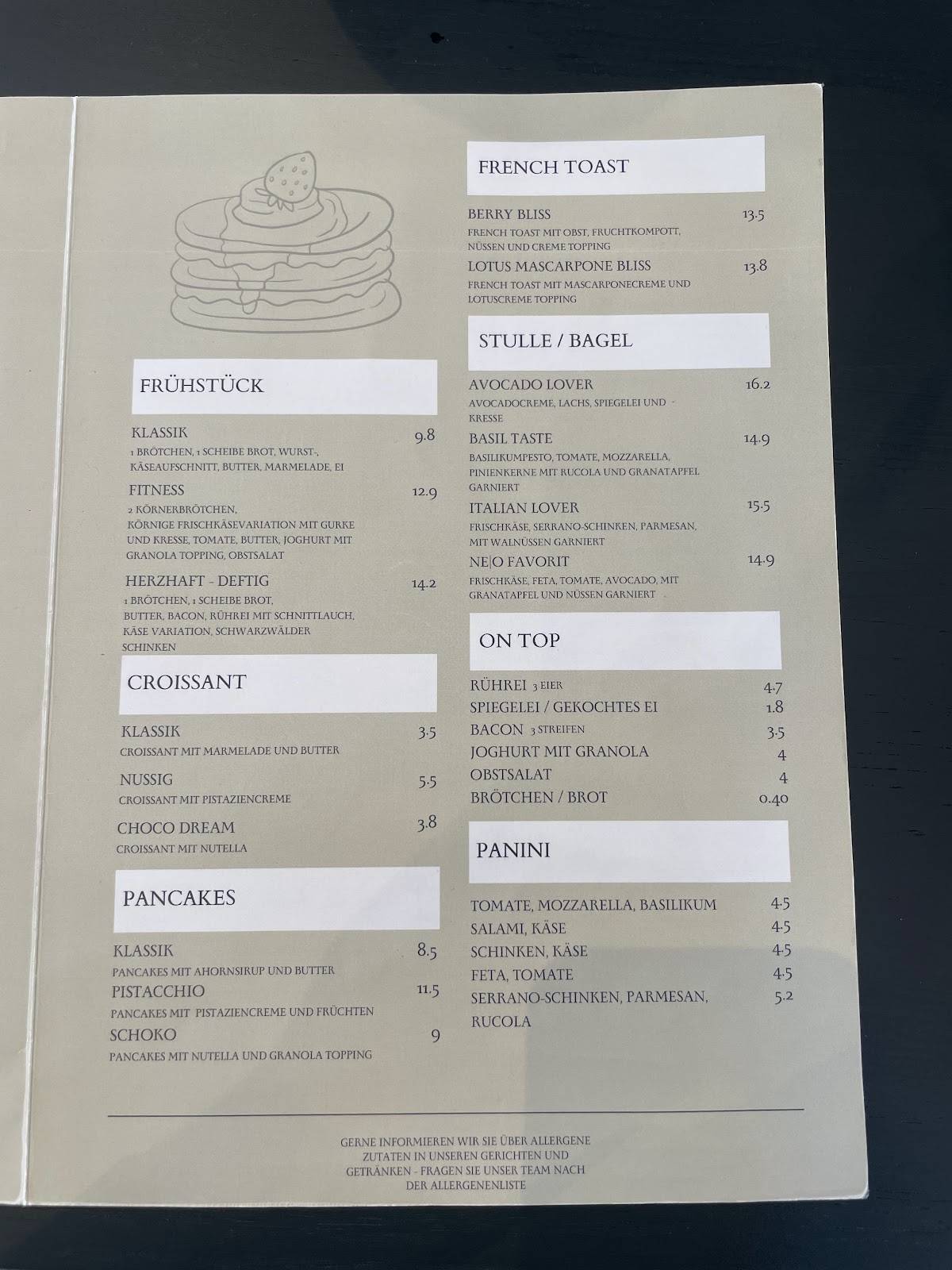 Speisekarte von NEO Café Deli, Ramstein-Miesenbach