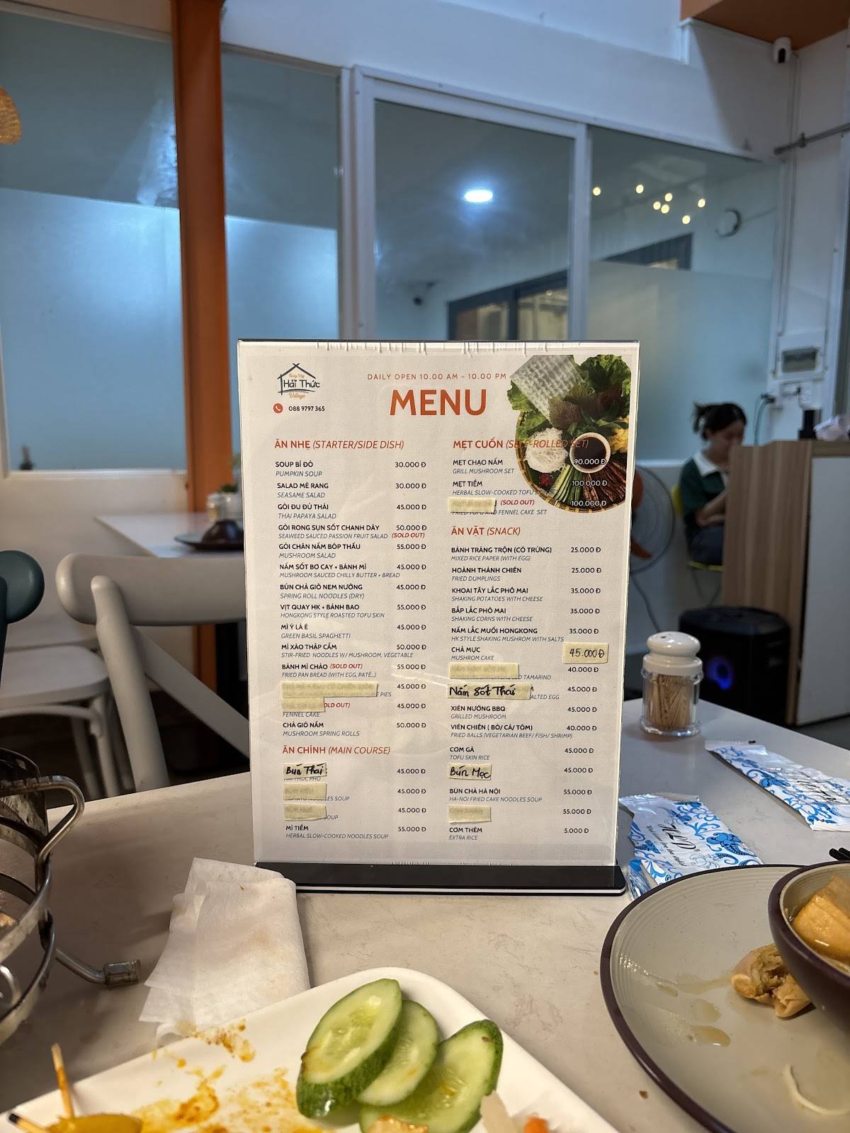 Menu at NH Chay HẢI THỨC Village restaurant, Ho Chi Minh City