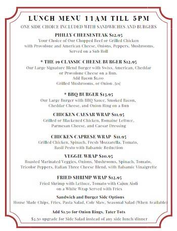 Menu at NINETEEN Restaurant Bar And Banquet, Hampstead