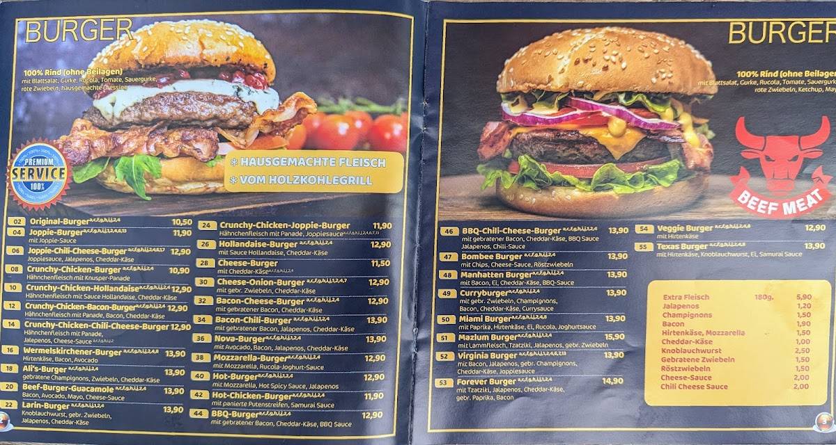 Speisekarte von NOVA Burger • Vom Holzkohlegrill restaurant, Wermelskirchen