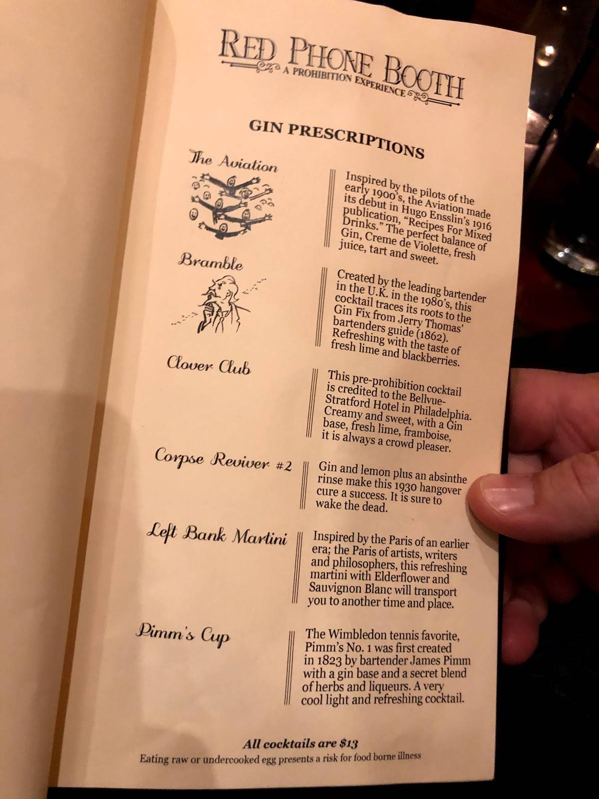 Menu at Red Phone Booth - Nashville pub & bar, Nashville