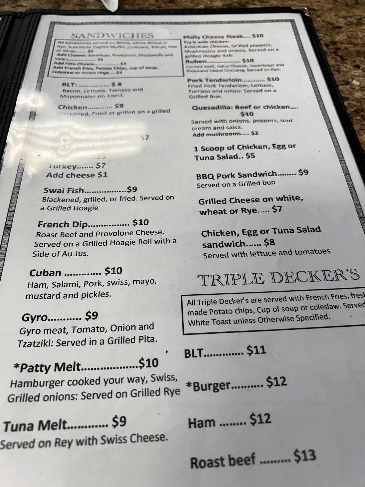 Menu at Natalie's Restaurant, Hudson, State Rd 52