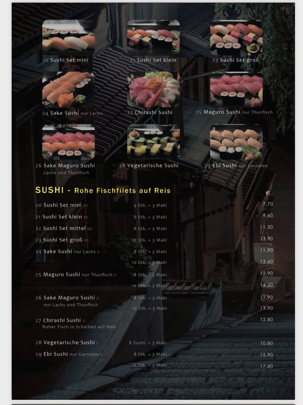 Speisekarte von Natsu Sushi restaurant, Wien, Gumpendorfer Str. 45