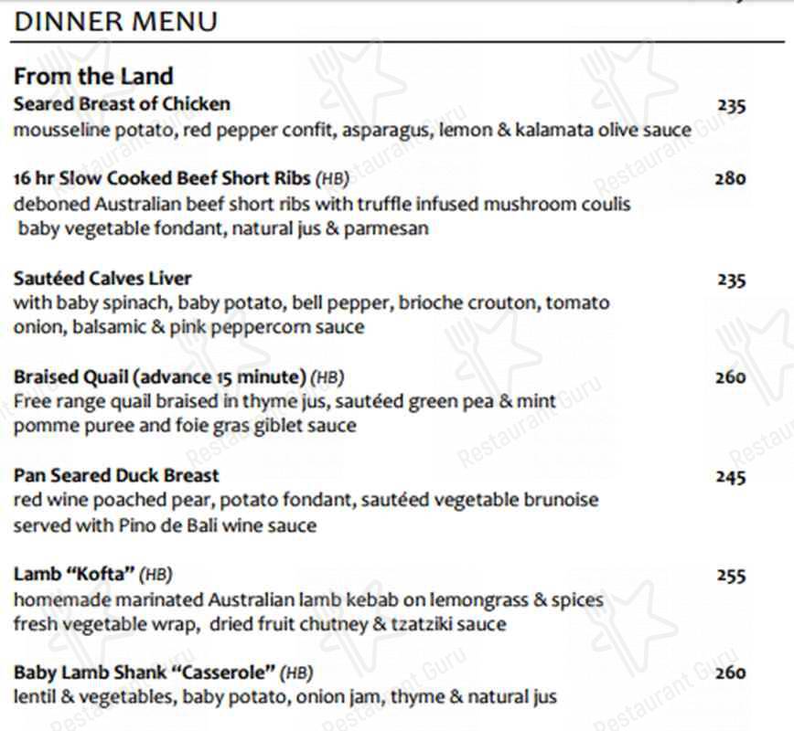 Menu at Nelayan Restaurant & Puri Bar, Jimbaran