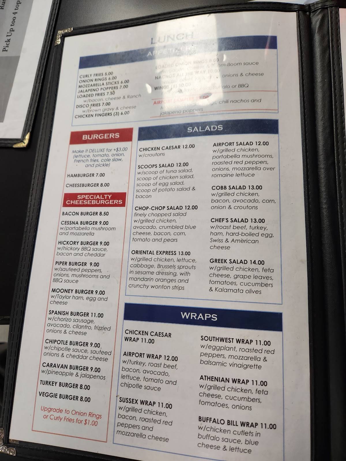 Menu at New Airport Diner restaurant, Sussex
