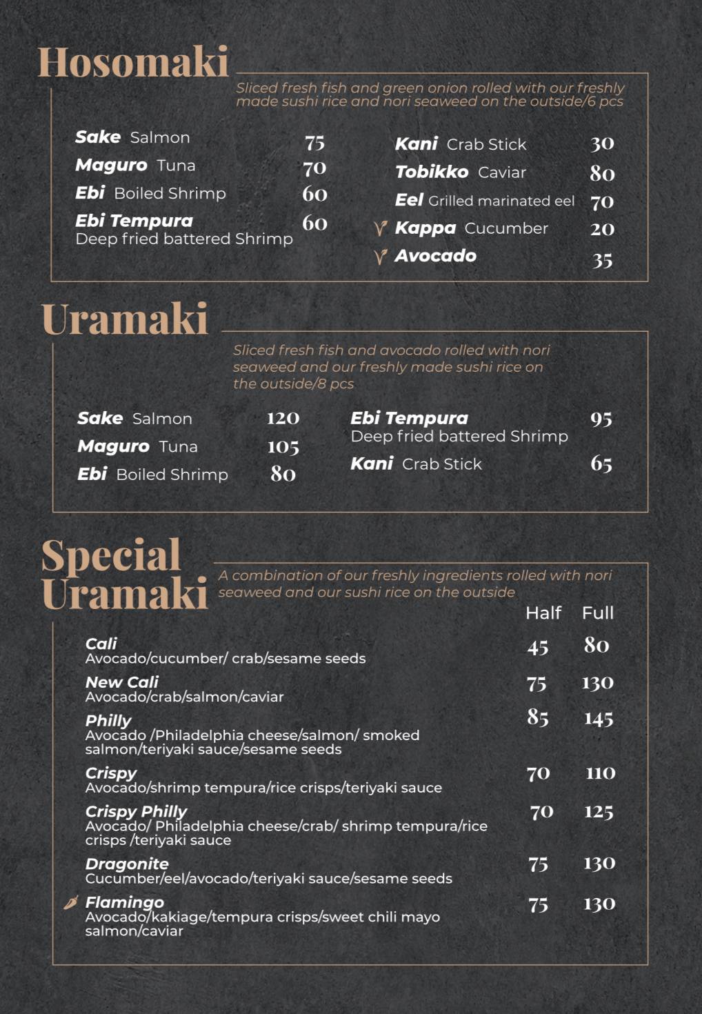 Menu at Sushimi By K - Polaris restaurant, New Cairo City