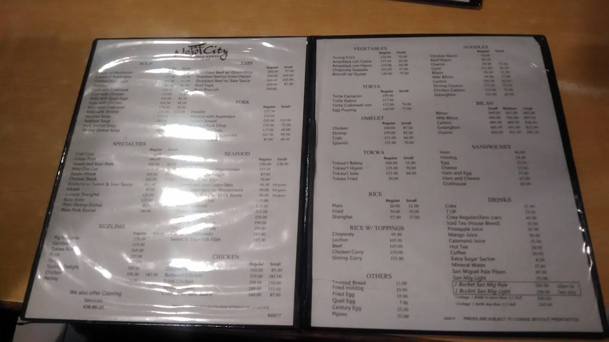 Menu at New City Food House (Main Branch) restaurant, Quezon City