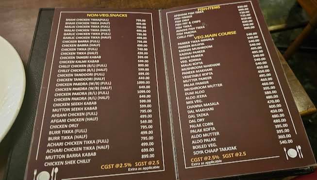 Menu at Minar Restaurant, New Delhi, L-11