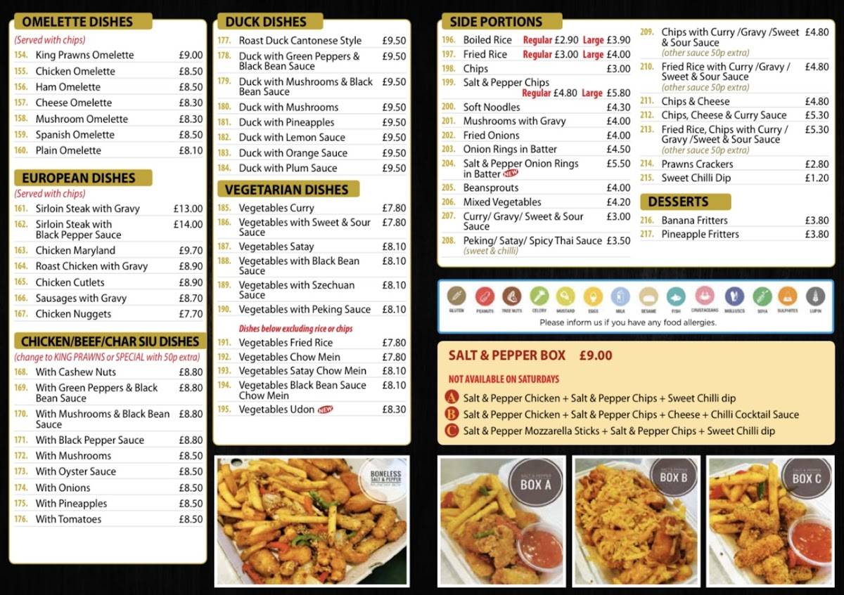Menu at New Fun Heng fast food, Kilmarnock