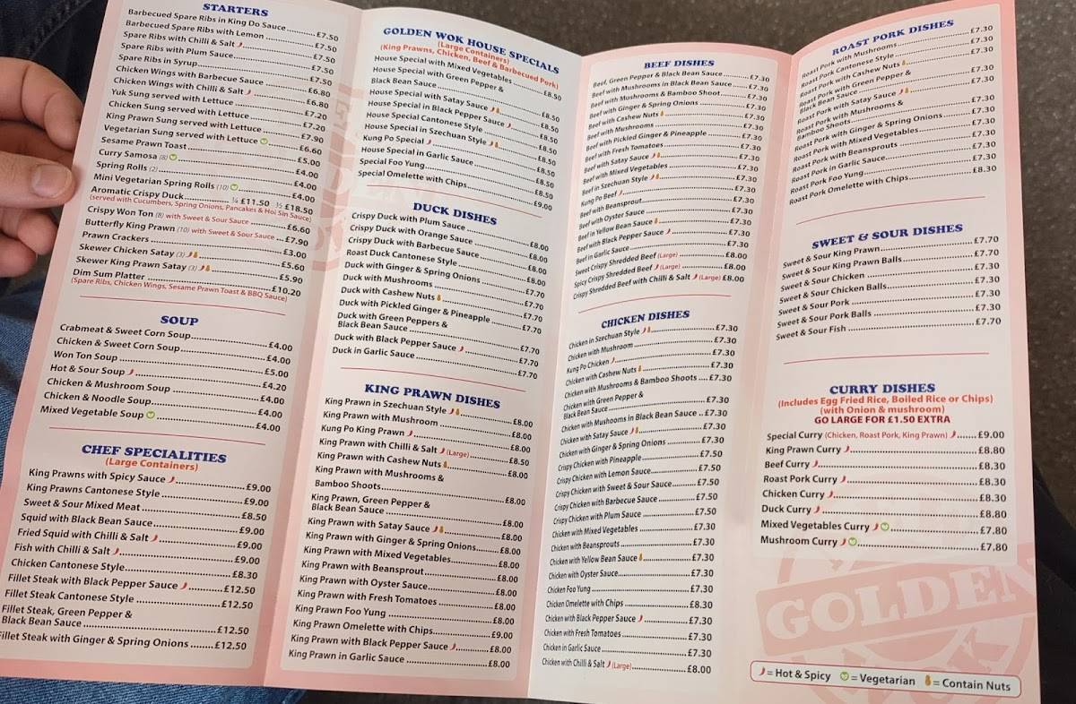 Menu at New Golden Wok fast food, Solihull