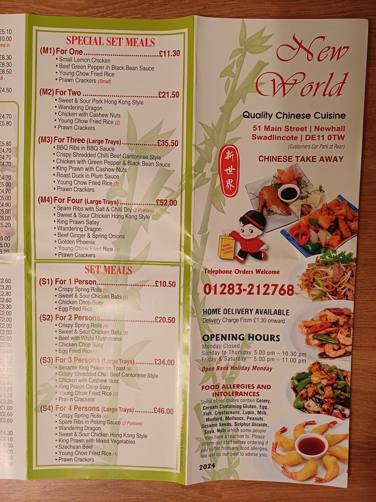 Menu at New World fast food, Swadlincote