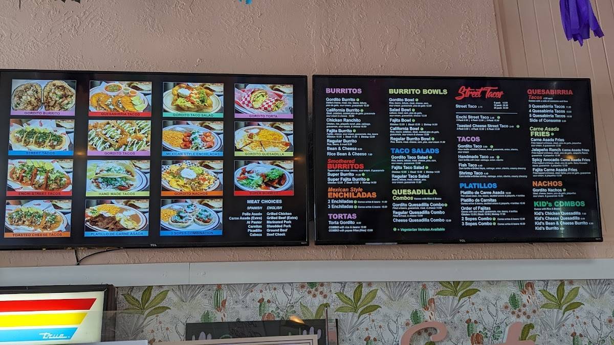 Menu at El Gordito Feliz restaurant, Newberg