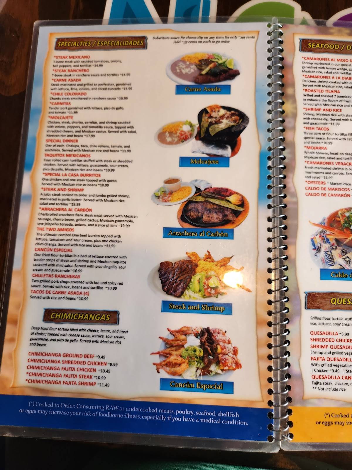 Menu at Cancun Mexican Restaurant, Newport