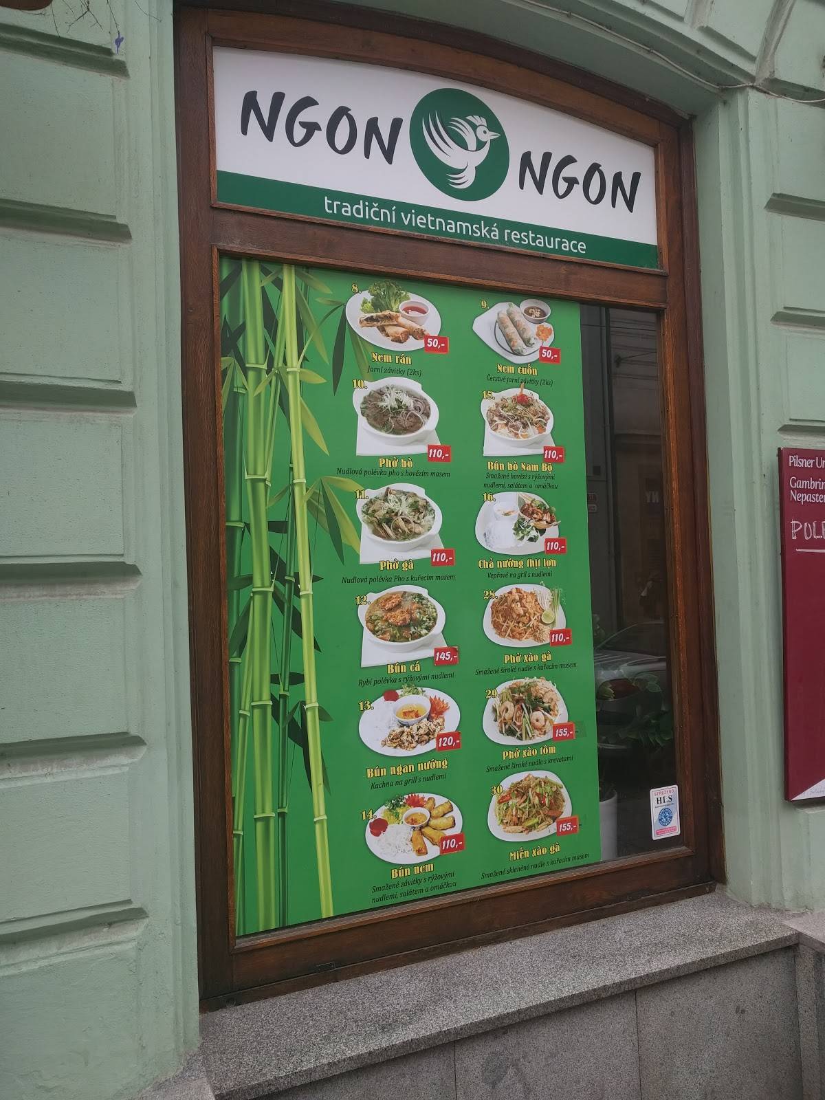 Menu at Ngon Ngon restaurant, Pilsen