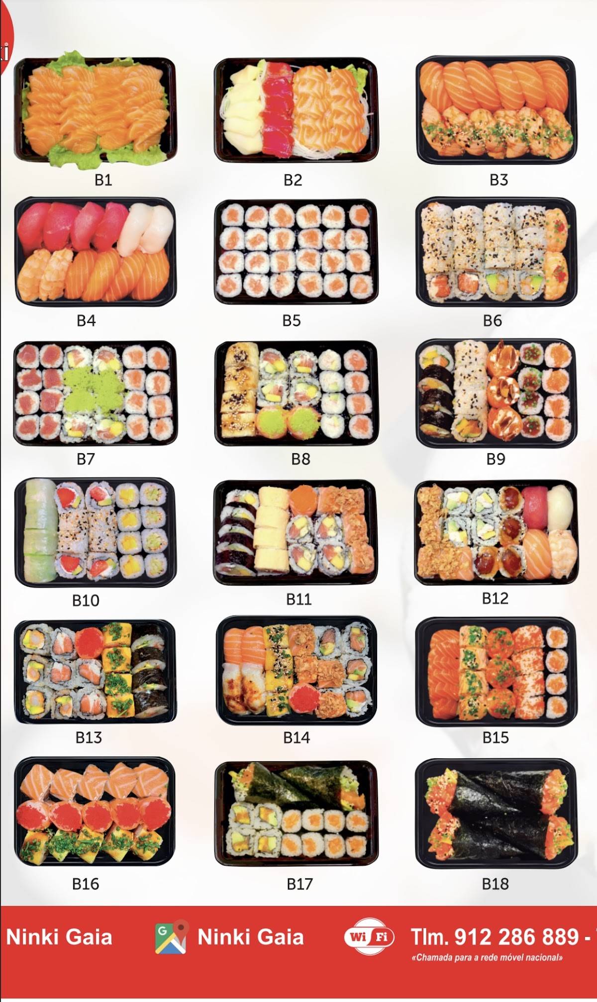 Menu em Ninki Sushi - Gaia restaurante, Vila Nova de Gaia