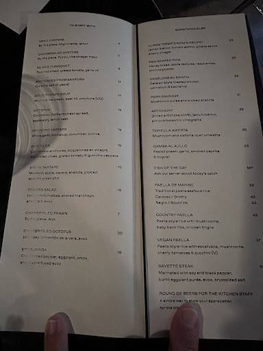 Carta del restaurante Niu Kitchen, Miami
