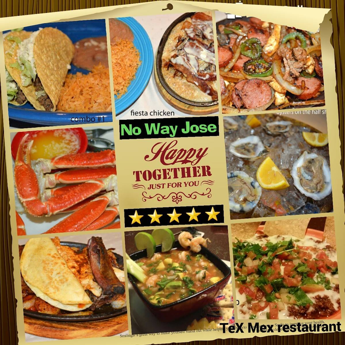 Menu at No Way Jose restaurant, Houston