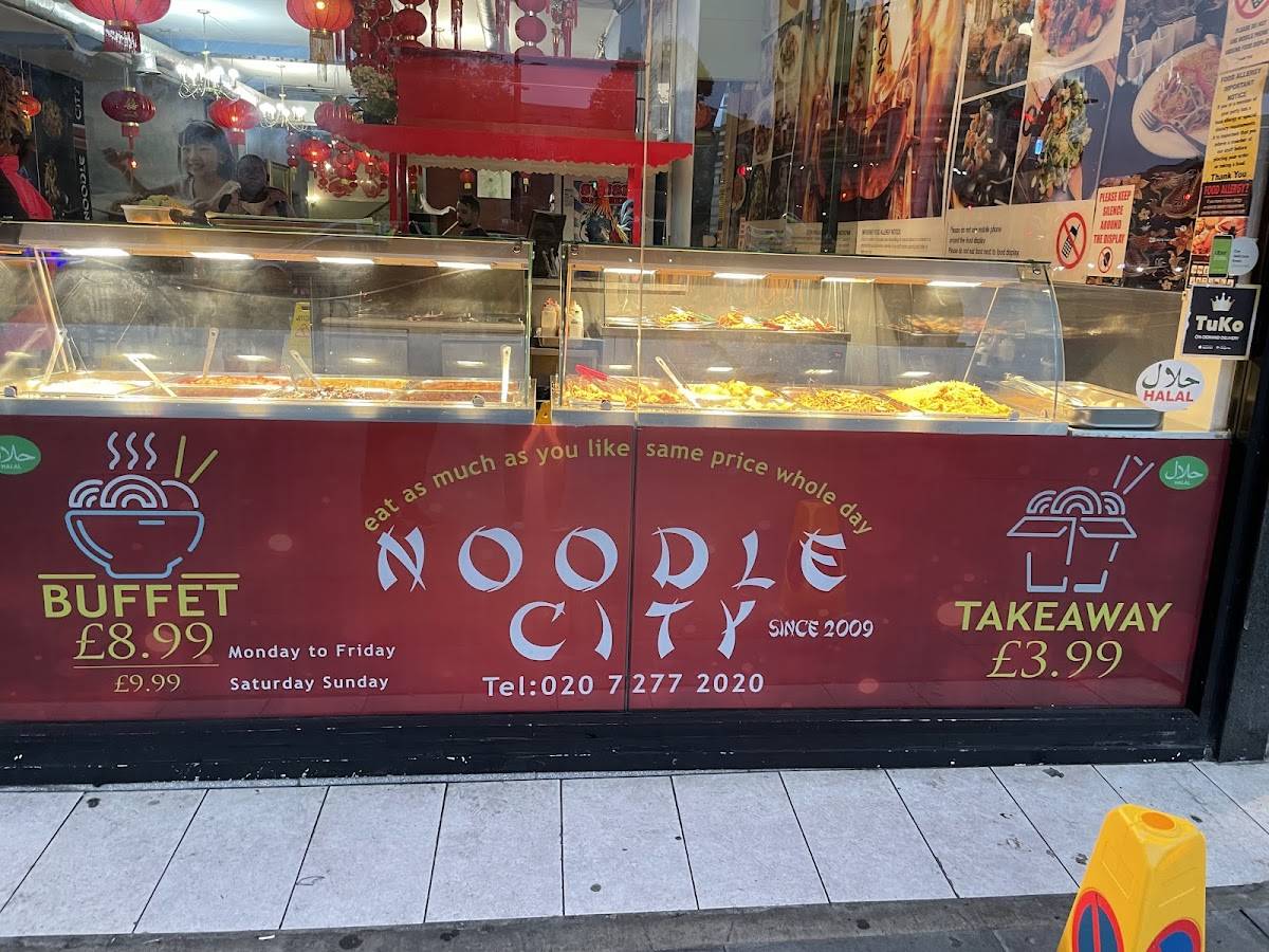 Menu at Noodles City restaurant, London, 21-22 Camberwell Green