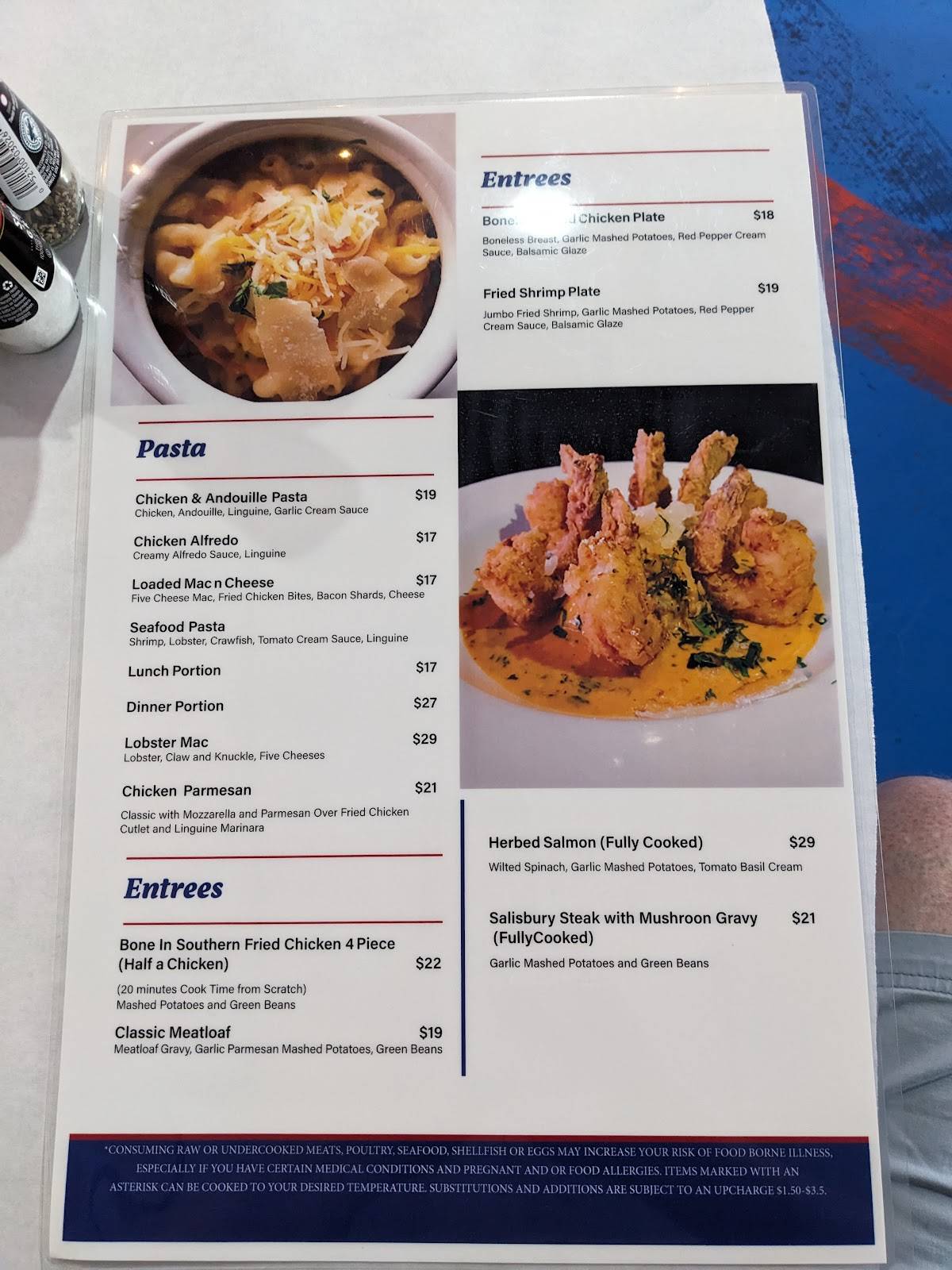Menu at Eating Americana restaurant, Norcross