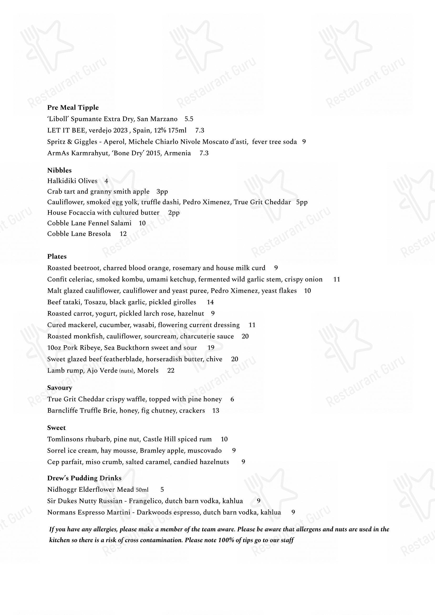 Menu at Norman's Neighbourhood Kitchen restaurant, Huddersfield