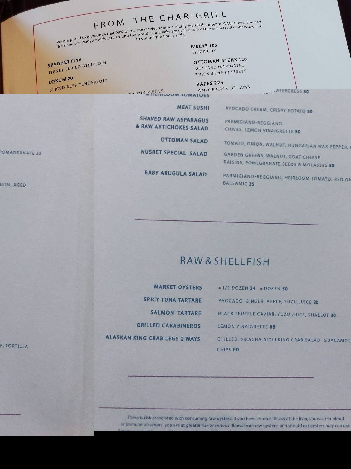 Menu at Nusr-Et Steakhouse Miami, Miami, 999 Brickell Ave