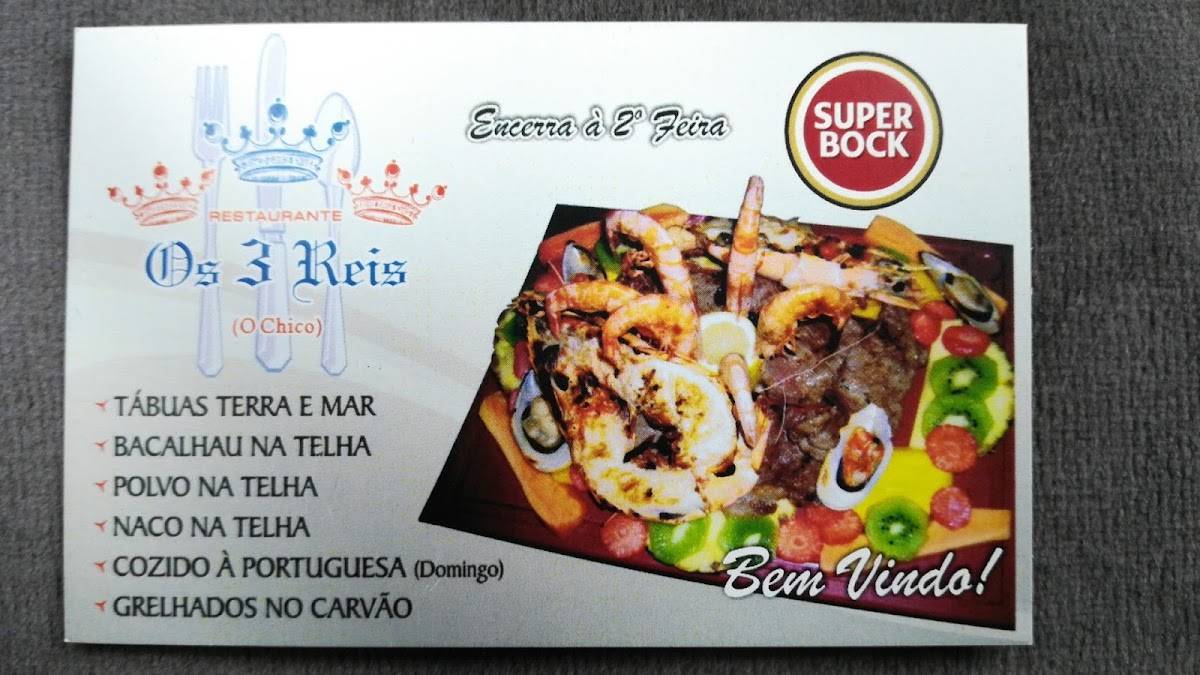 Menu em O Chico os 3 Reis restaurante, Charneca de Caparica