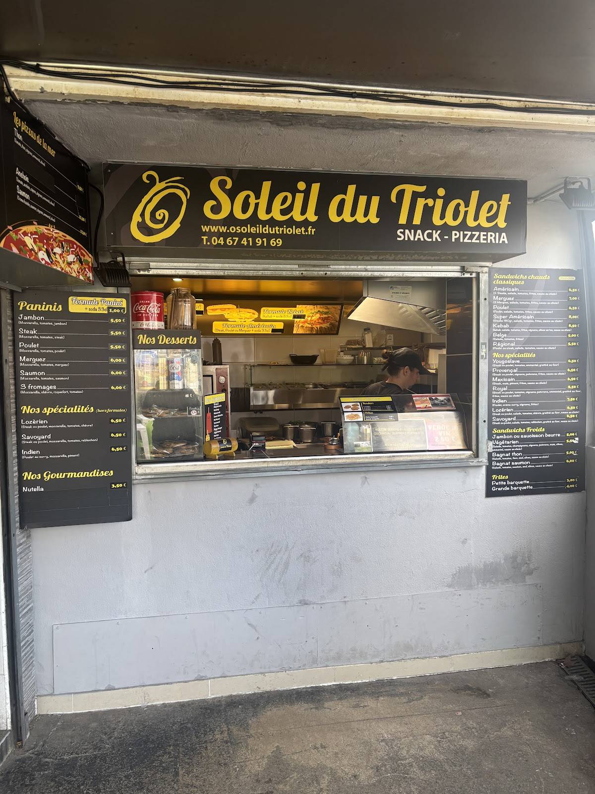 Menu au Ô Soleil Du Triolet pizzeria, Montpellier