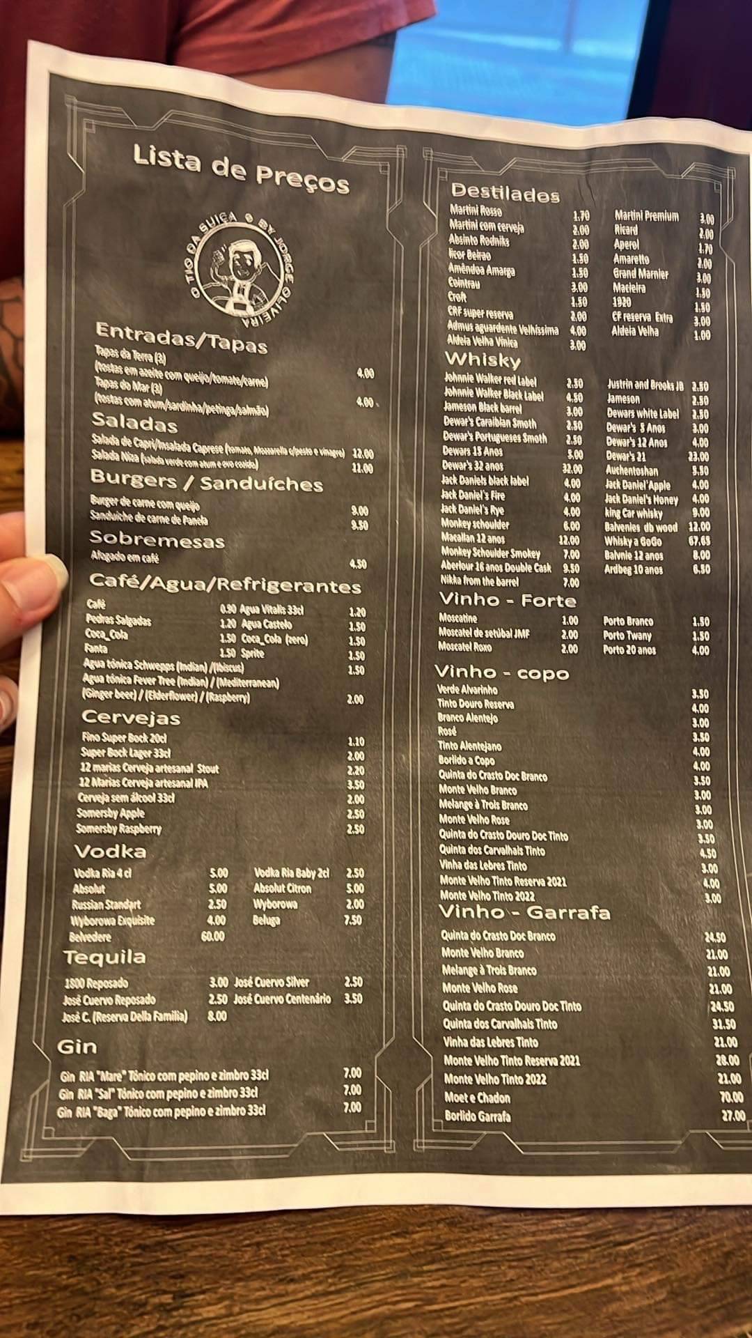 Menu em O Tio da Suíça pub & Bar, Albergaria-a-Velha