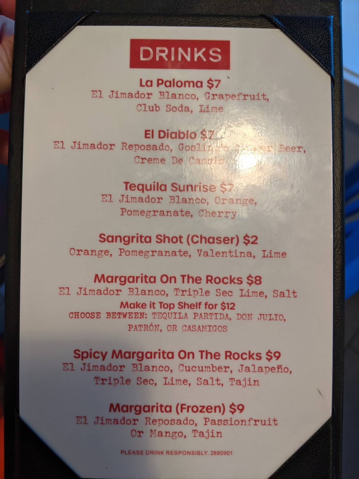 Menu at OLLA Taqueria restaurant, Covington